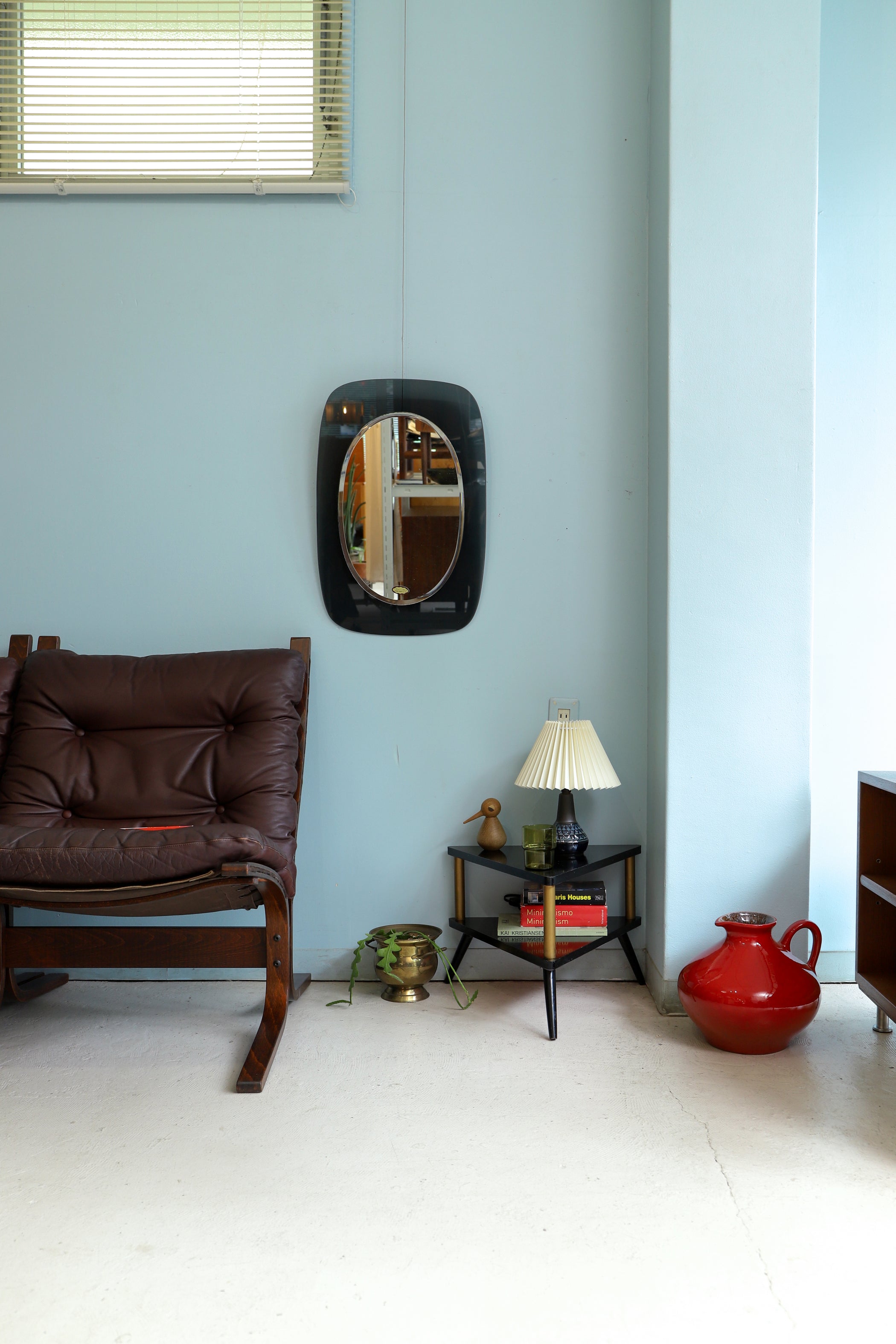 ジャパンヴィンテージ ウォールミラー 塩川光明堂 鏡 ミッドセンチュリー/Japanese Vintage Wall Mirror ...