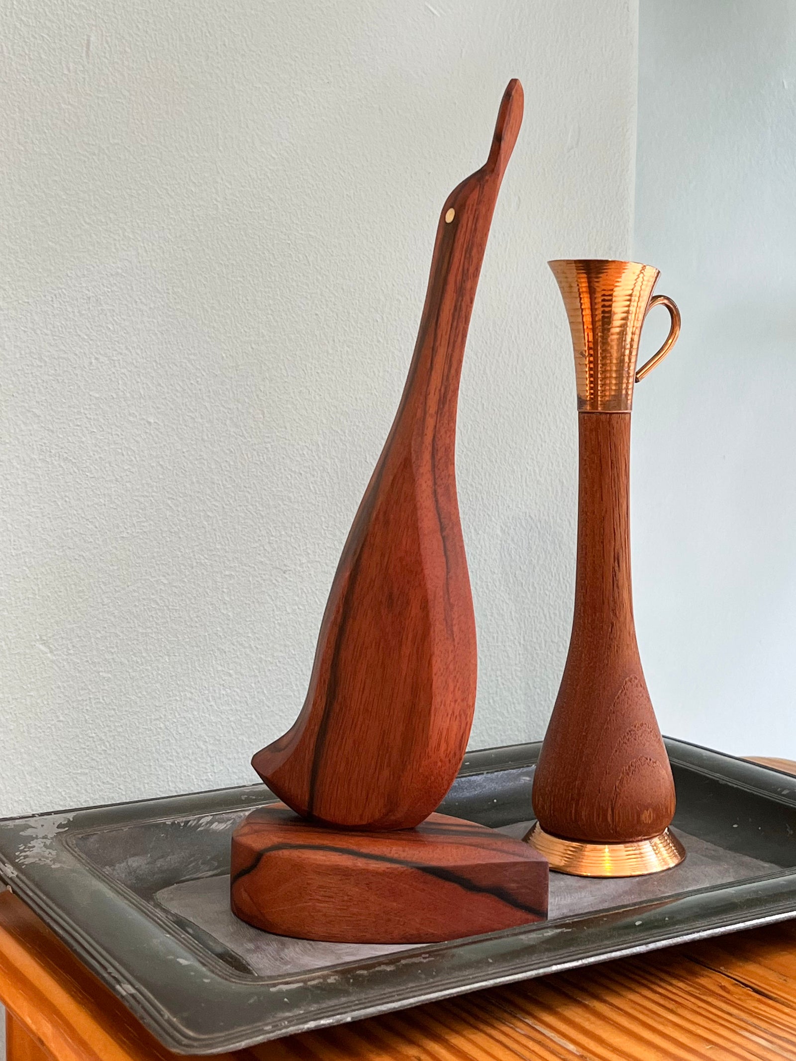木彫り 鳥のオブジェ 紫檀 ローズウッド 置物/Rosewood Bird Sculpture Object – FURUICHI/古一
